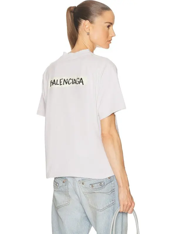 Balenciaga Medium Fit T-shirt - Dirty White