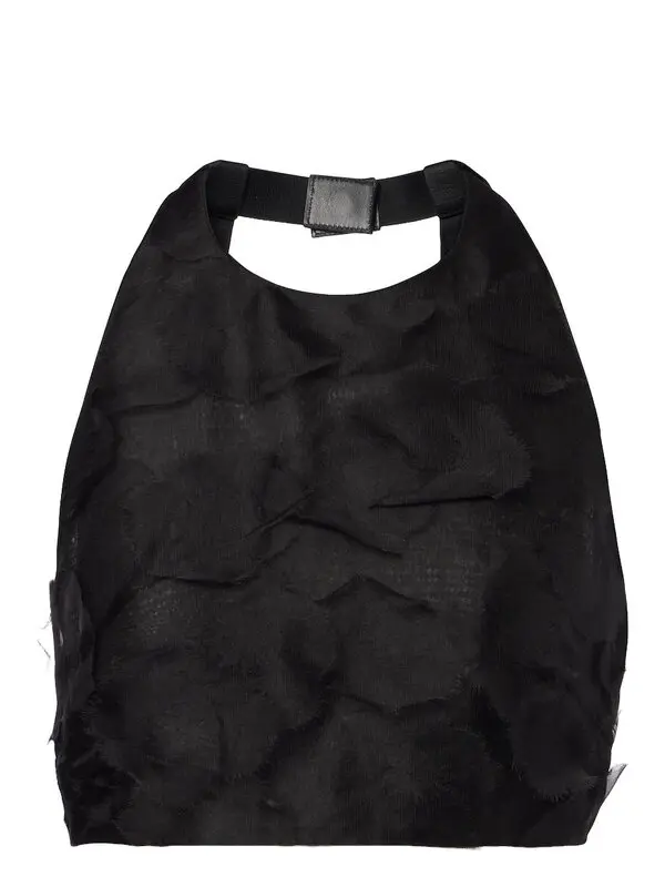 Max Mara Fumetto Silk Fil Coupé Crop Top - Black