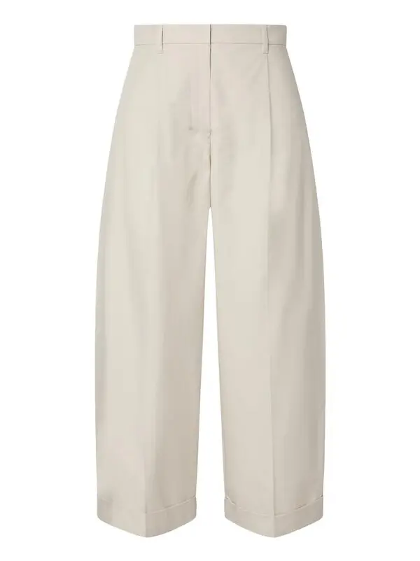 Max Mara Danza Cotton Wide-leg Pants - Beige