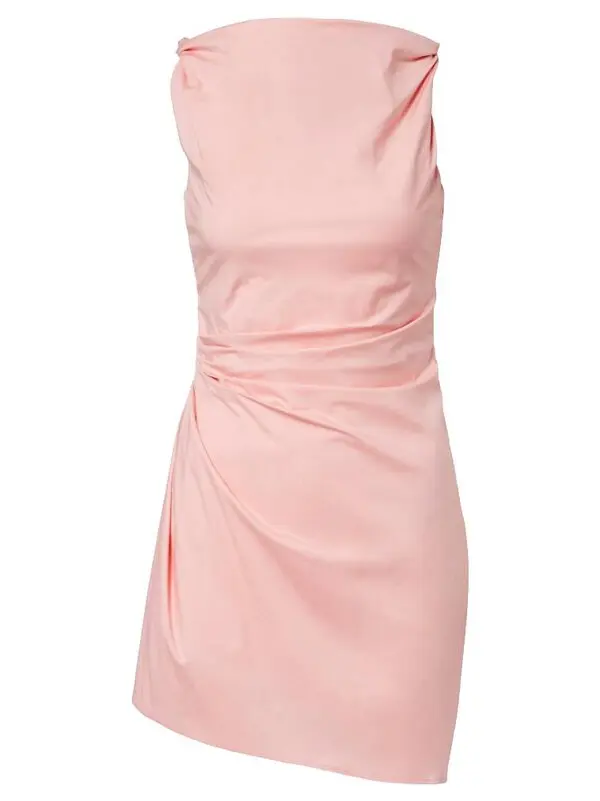 Staud Callie Asymmetric Cotton Mini Dress - Pink