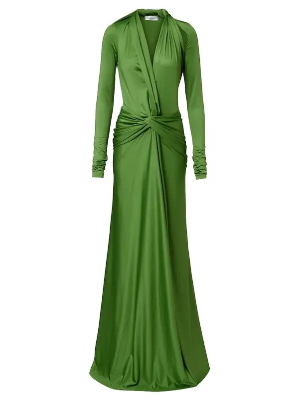Victoria Beckham Draped Maxi Dress - Green