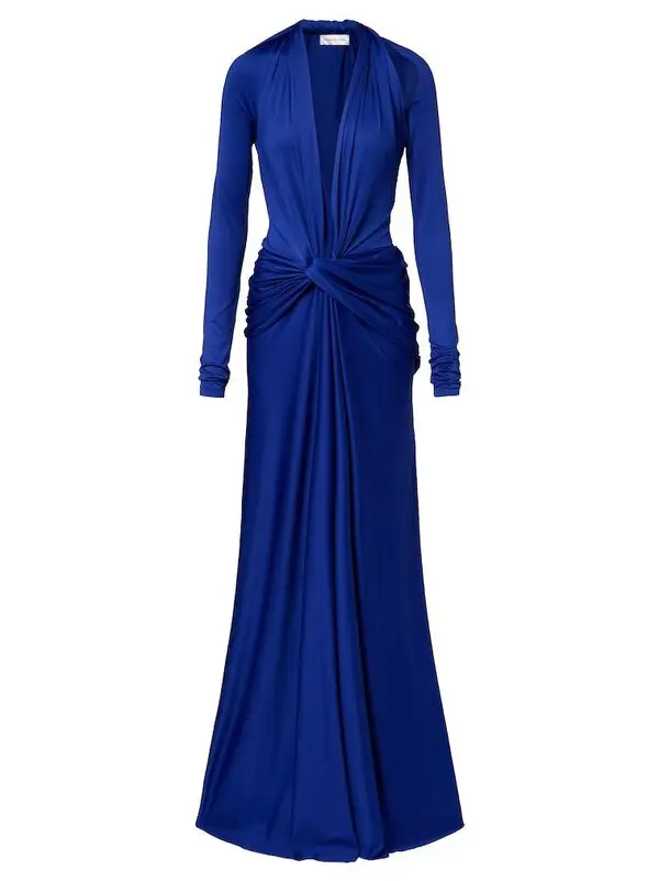 Victoria Beckham Draped Maxi Dress - Blue