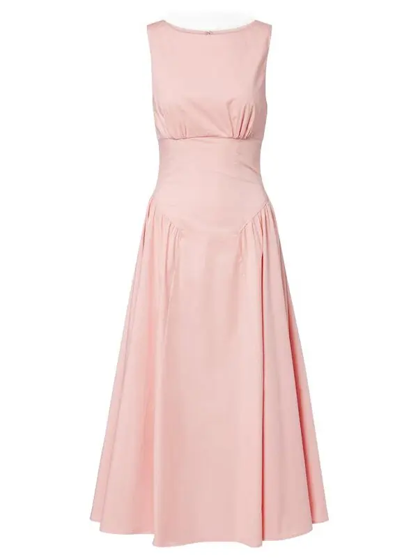 Staud Gwen Cotton Poplin Midi Dress - Pink