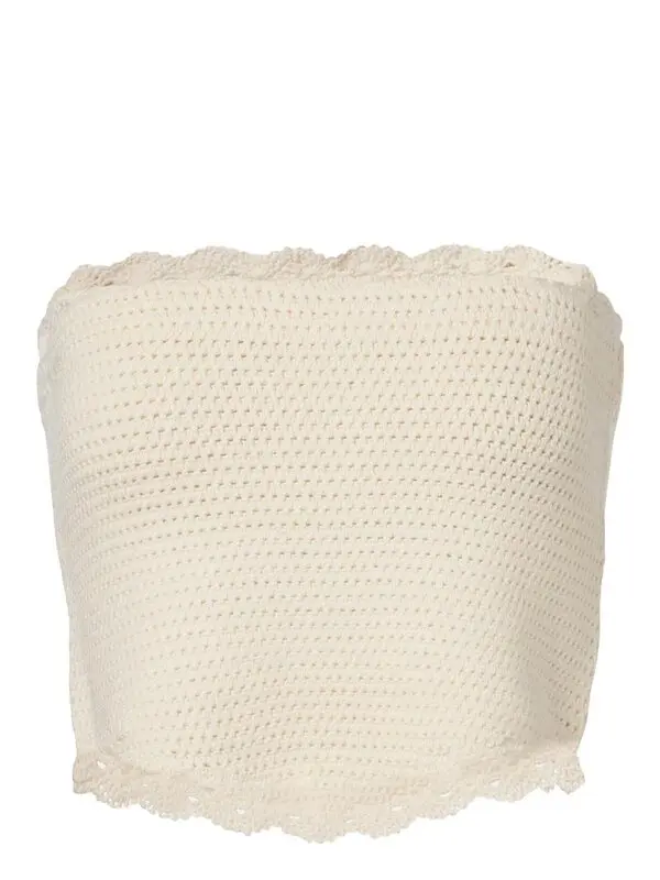 Posse Dylan Crochet Crop Top - White