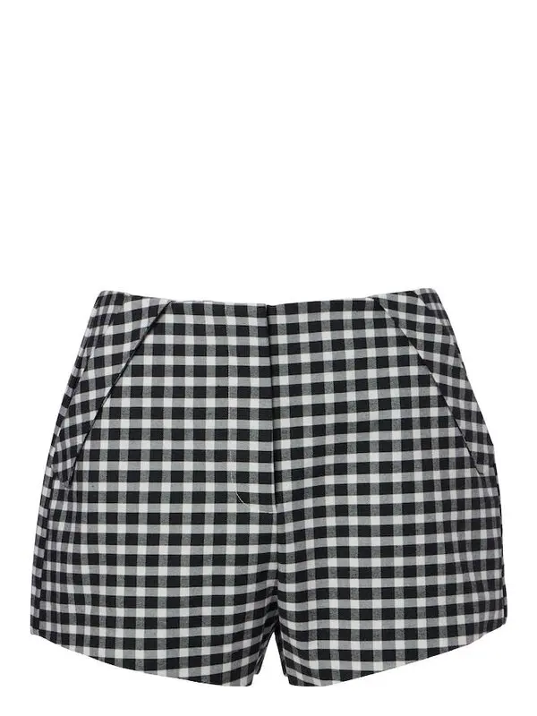 Posse Chiara Gingham Cotton-blend Shorts - Black