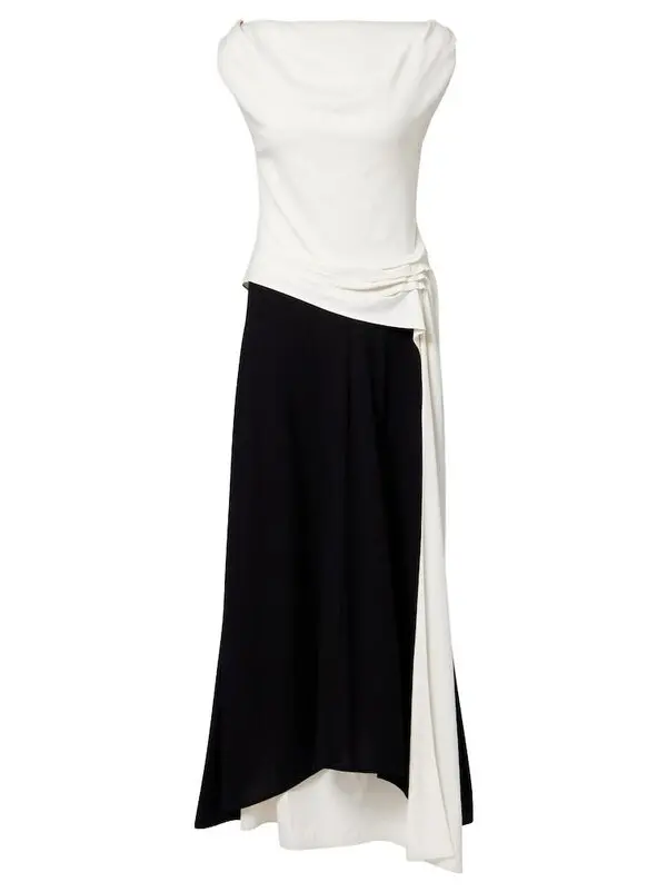 Proenza Schouler Daliah Draped Crêpe Satin Maxi Dress - White