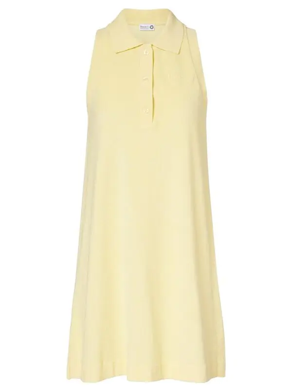 Hunza G Logo Cotton Terry Polo Dress - Yellow