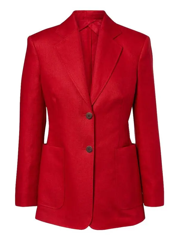 Max Mara Volonta Linen Blazer - Red
