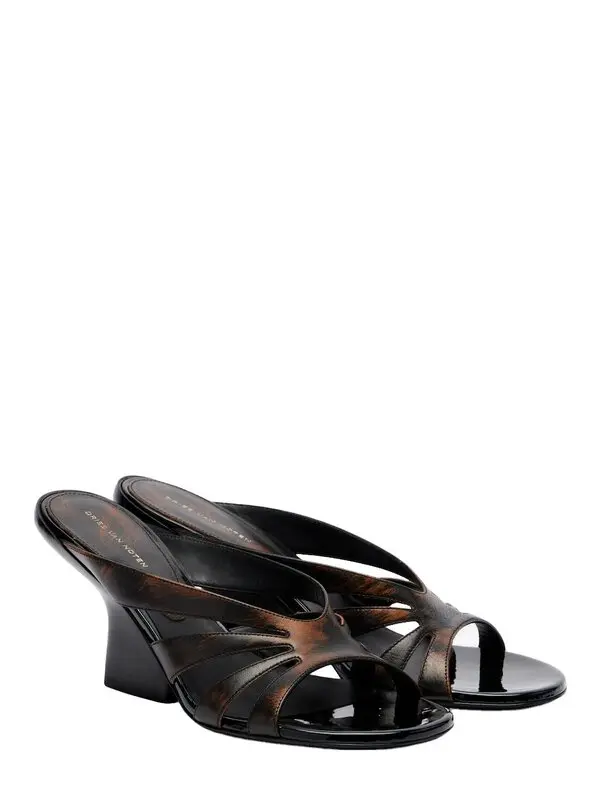 Dries Van Noten Distressed Leather Mules - Brown