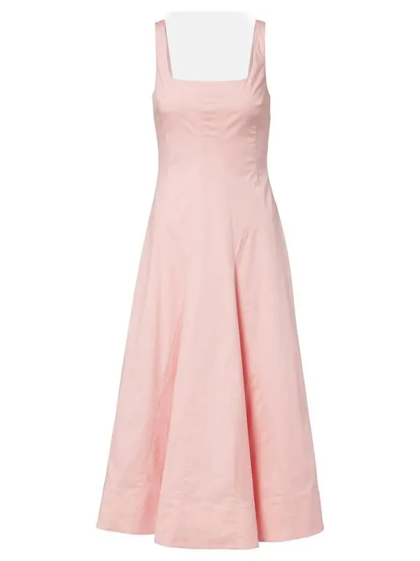 Staud Willow Cotton Midi Dress - Pink