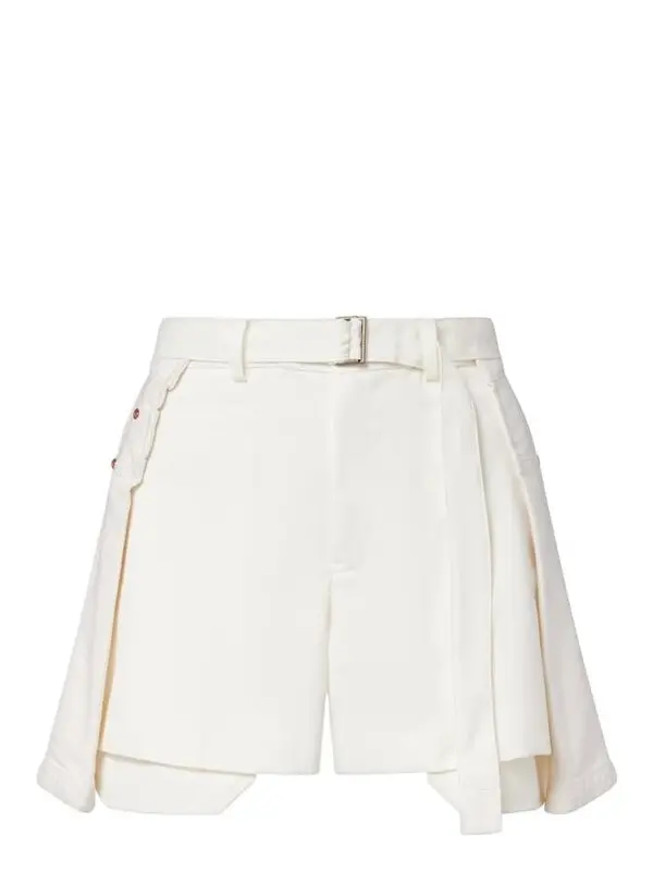 Sacai Paneled Denim Shorts - White
