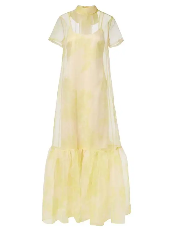 Staud Calluna Organza Maxi Dress - Yellow