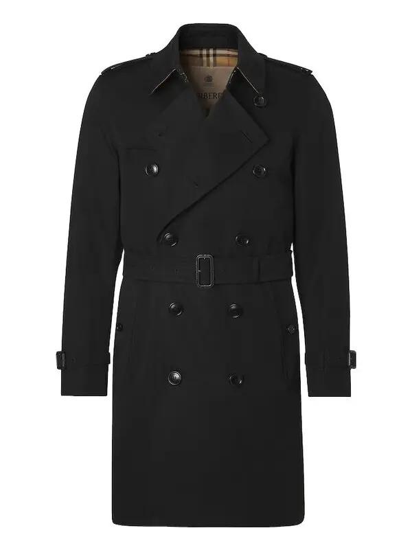Burberry Cotton Gabardine Trench Coat - Black