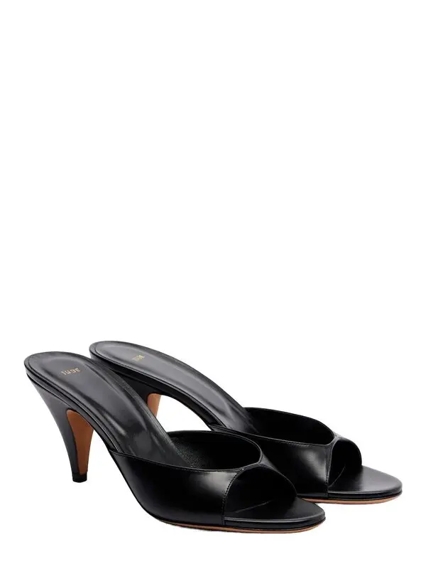 JUDE Haze Leather Mules - Black