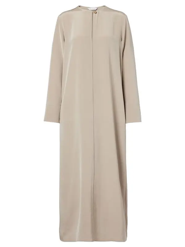 Max Mara Unghia Silk-blend Midi Dress - Grey