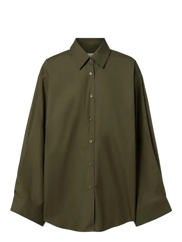 THE FRANKIE SHOP Tila Oversized Cotton Shirt - Green