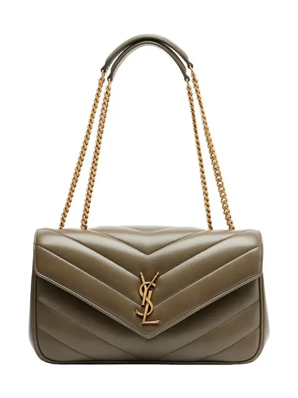 Saint Laurent Loulou Medium Leather Shoulder Bag - Green