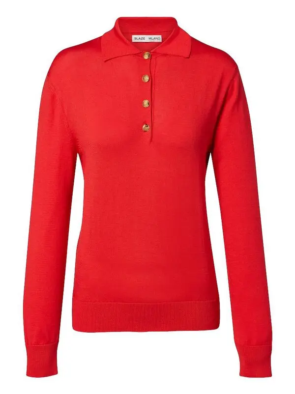 BLAZÉ MILANO Alegria Polo Sweater - Red