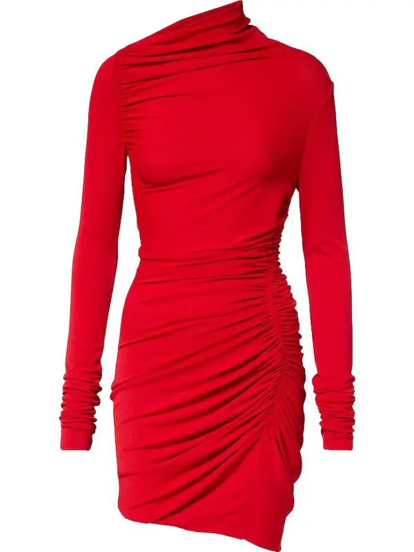 Rick Owens Lilies Svita Jersey Ruched Minidress - Red