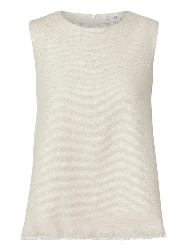 Max Mara Manika Linen And Cotton Top - Beige