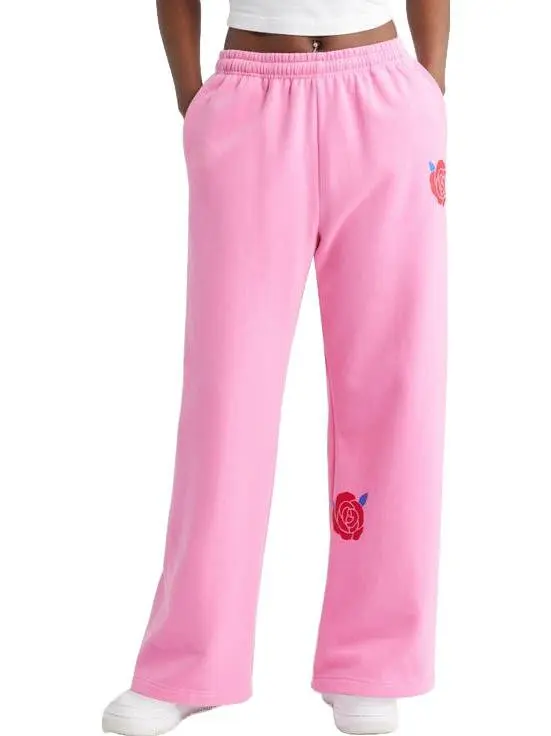 THE MAYFAIR GROUP Be Kind Wide Leg Sweatpants - Pink