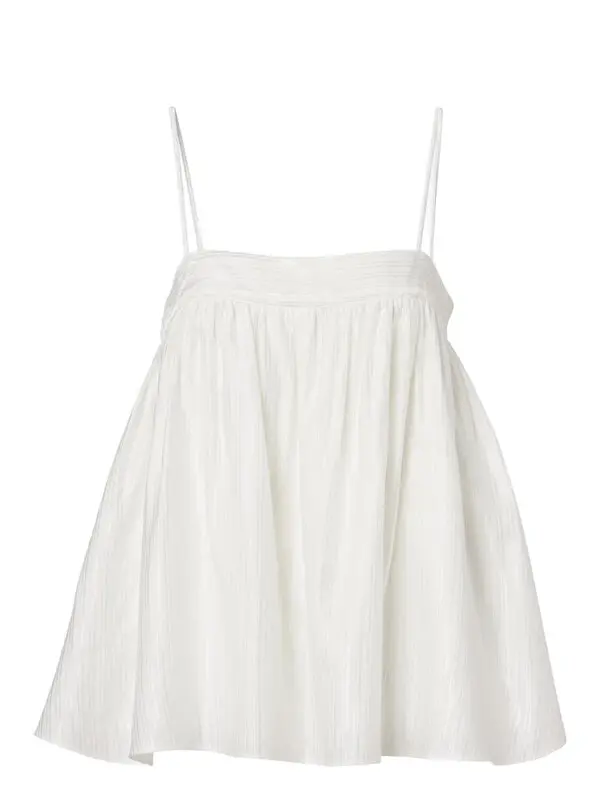 ROTATE BY BIRGER CHRISTENSEN Striped Gathered Camisole - White