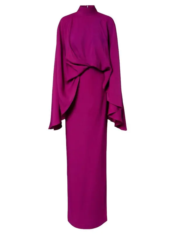 TALLER MARMO Bacall Draped Gown - Burgundy