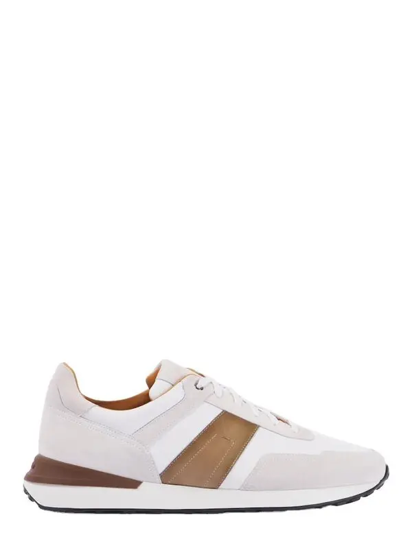 Magnanni Grafton Leather-trimmed Sneakers - White