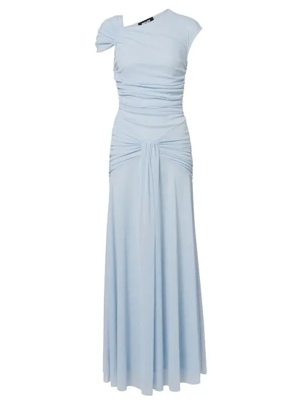ROTATE BY BIRGER CHRISTENSEN Asymmetric Draped Maxi Dress - Blue