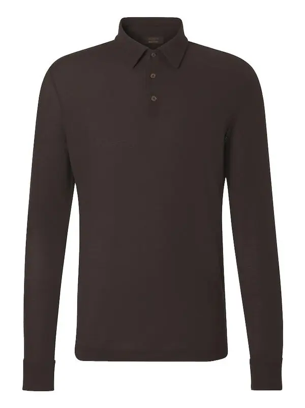 SLOWEAR Cotton Polo Sweater - Brown