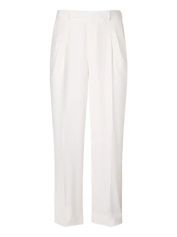 Brioni Elba Wool Straight Trousers - White