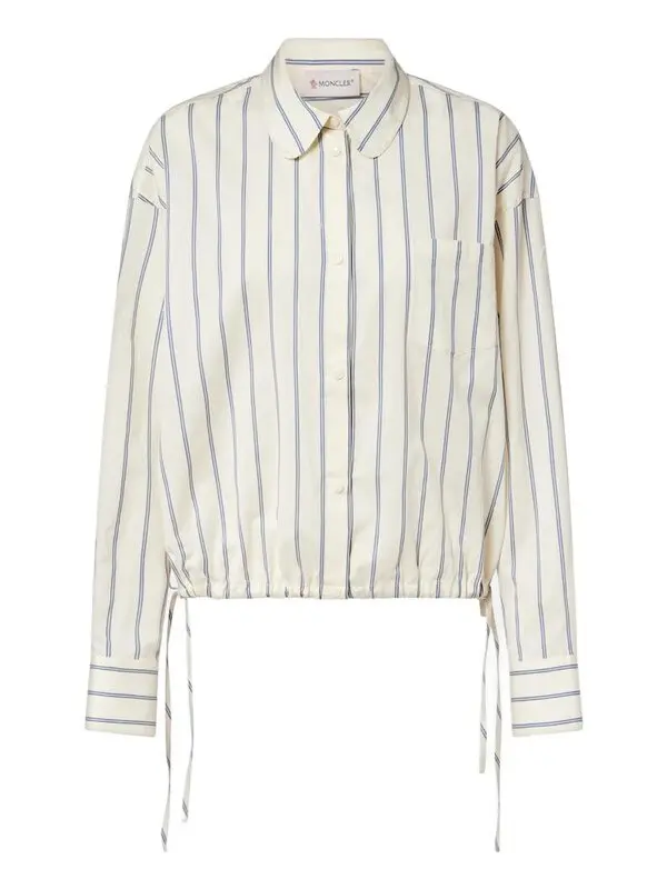 Moncler Striped Cotton And Silk Shirt - White