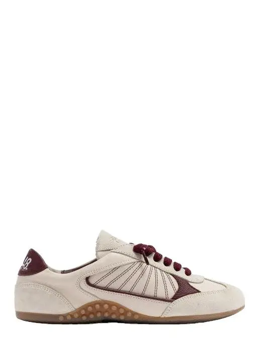 P448 Lisbon Bore Sneakers - Cream Maroon