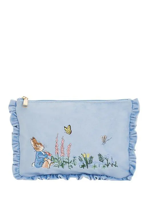 FABLE ENGLAND Peter Rabbit Embroidered Pouch - Light Blue