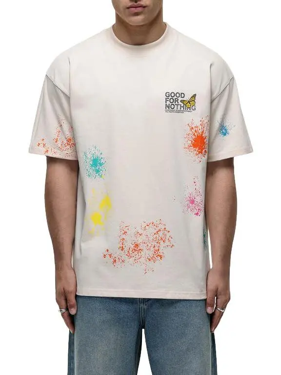 GOOD FOR NOTHING Pigment Paint T-shirt - Cream