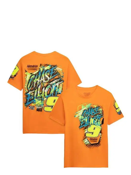 CLASSIC INK Chase Elliott #9 Neon Xxplosion T-shirt - Orange