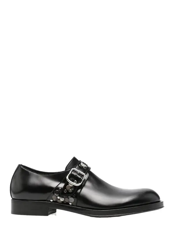 Dries Van Noten Belted Leather Loafers - Black