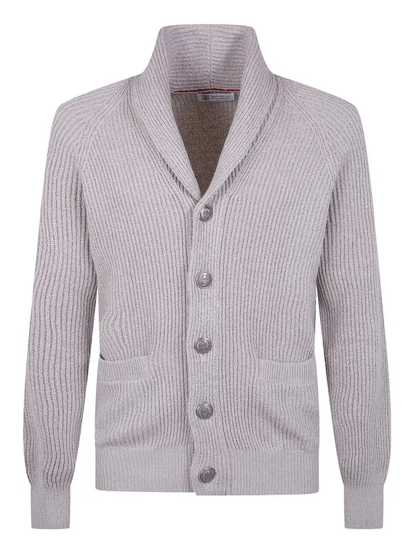 Brunello Cucinelli Classic V-neck Cardigan - Beige