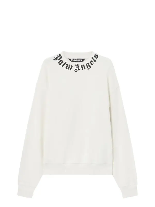 Palm Angels Logo Neck Sweatshirt - White