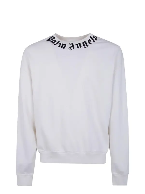 Palm Angels Logo Neck Sweatshirt - White