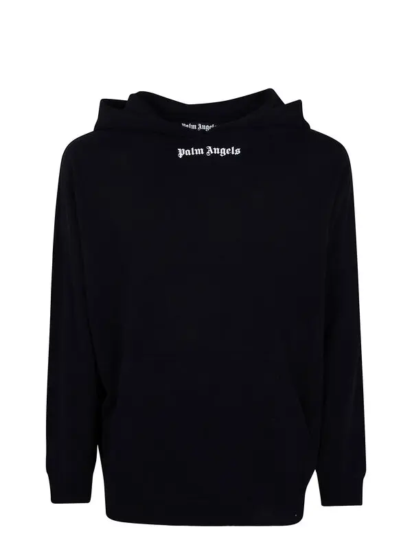 Palm Angels Classic Logo Over Hoodie - Black