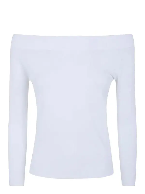NUUR Off-shoulder Sweater - White