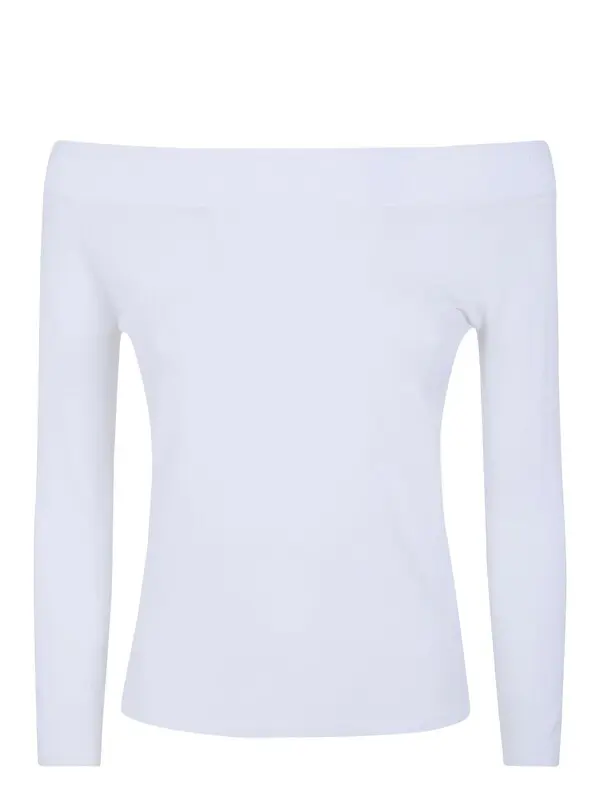 NUUR Off-shoulder Sweater - White