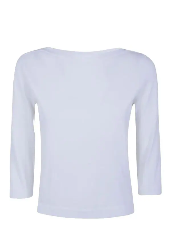 NUUR Boat Neck 3/4 Sleeves Sweater - White