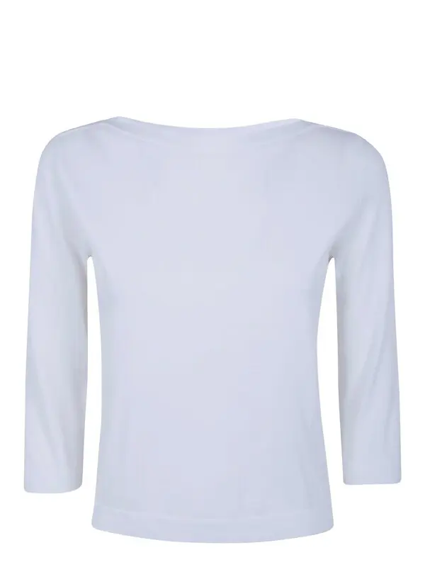 NUUR Boat Neck 3/4 Sleeves Sweater - White