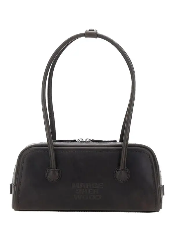 MARGESHERWOOD Soft Boston Ew Leather Shoulder Bag - Black