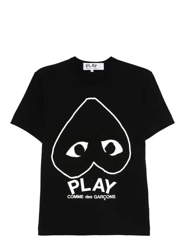 Play Comme Des Garcon Logo Print T-shirt - Black