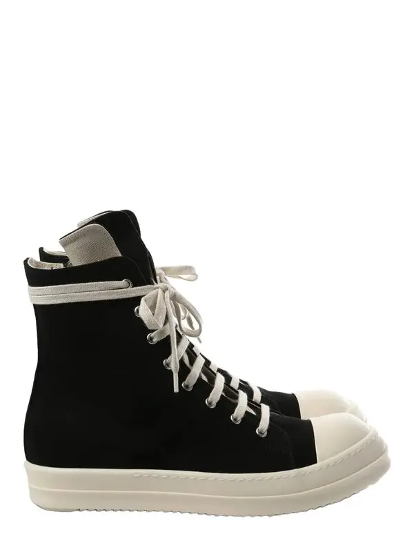 Rick Owens Denim Low Top Sneakers - Black