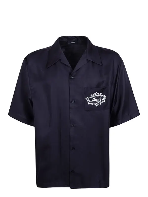 Amiri Chateau Crest Camp Shirt - Black