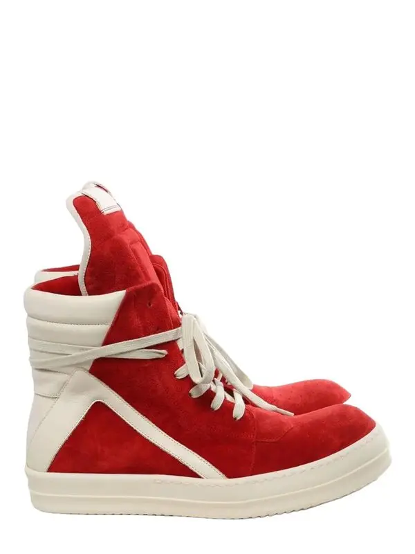 Rick Owens Geobasket Leather High-top Sneakers - Brown
